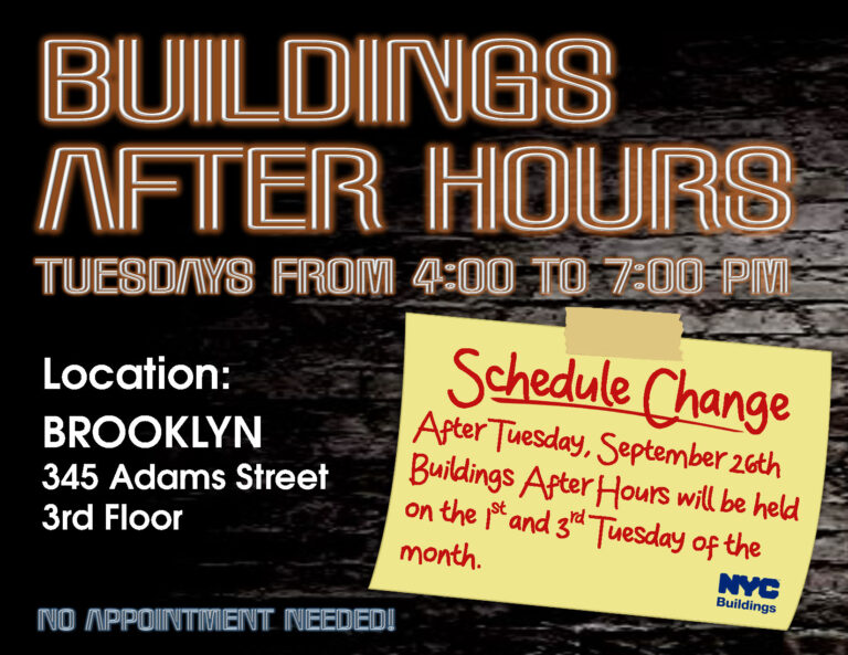 DOB "Building After Hours" Revised Scheduling | Brooklyn Community Board 14